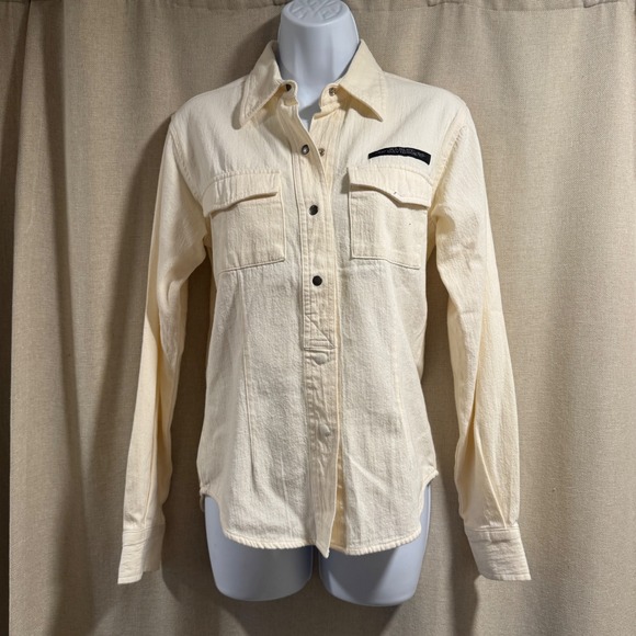 Harley-Davidson | Tops | Harley Davidson Womens Xs Cream Snap Front ...